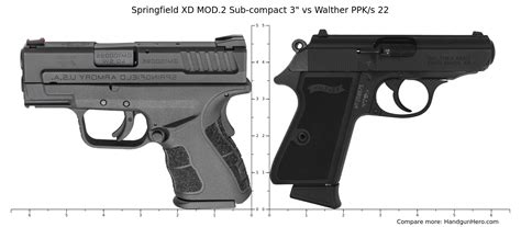 Springfield Xd Mod2 Sub Compact 3 Vs Walther Ppks 22 Size Comparison