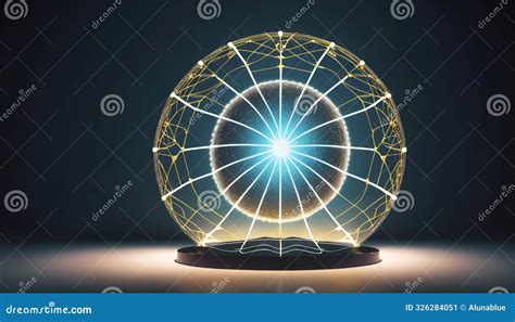Futuristic Glowing Sphere In Geodesic Dome Stock Image 326284051