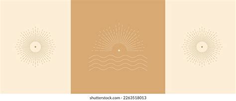 Sun Waves Vector Set Elegant Sunset Stock Vector Royalty Free