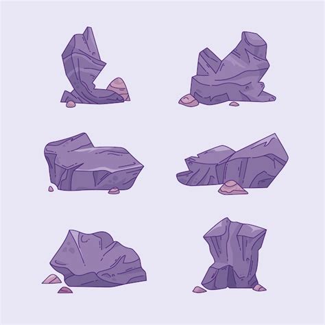 Free Vector Hand Drawn Rock Cartoon Illustration