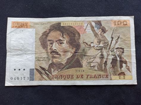 100 Francs Delacroix 1978 Alphabet U 2 F68 Trésor Darmor