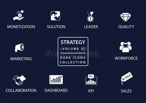 平面设计和深模商业策略矢量图图标集 向量例证 插画 包括有 组织 资产 咨询 商业 介绍 概念 255091734
