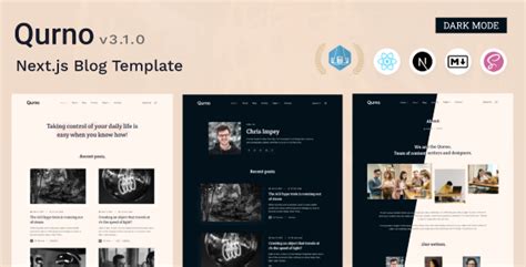 Qurno Minimal Blog Nextjs Template By Platol Themeforest