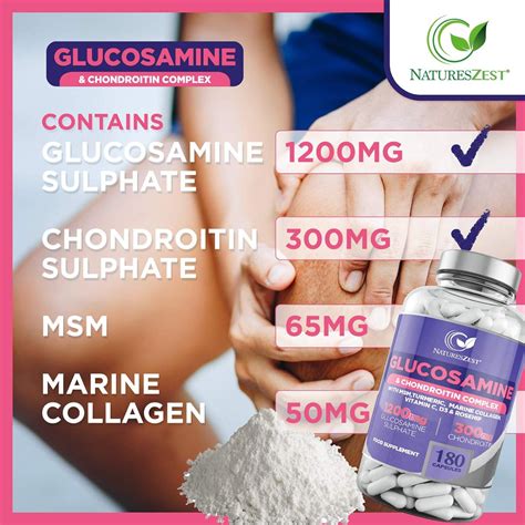 High Strength Glucosamine And Chondroitin Capsules With Msm 180 Capsules With Vitamin C Rosehip