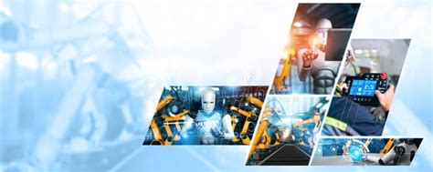 Automated Ai Industry Robot And Robotic Arms Assembly In Factory