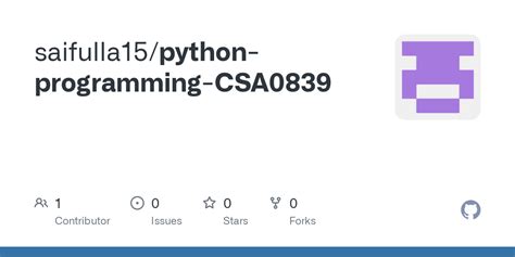 GitHub Saifulla15 Python Programming CSA0839