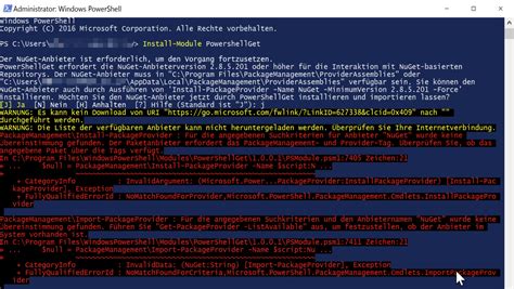 Installation Von Nuget In Der Powershell Schlägt Fehl Es Kann Kein