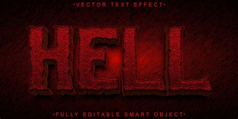 Premium Vector | Red Horror Hell Vector Fully Editable Smart Object Text Effect