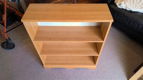 Small Pine Bookcase With 3 Shelves Junk Skunk
