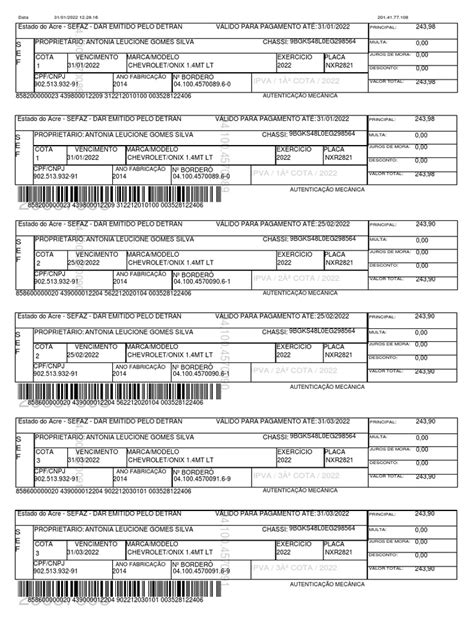 Borderoipva 2022 Nxr2821 20220131 122816 Pdf Chevrolet Indústrias