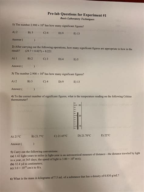 Solved Pre Lab Questions For Experiment Basis Laboratory Chegg