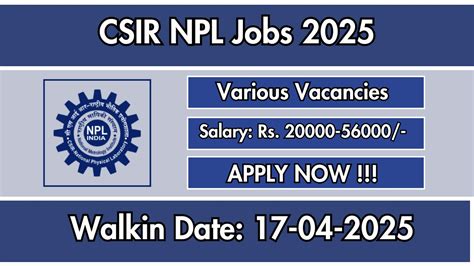 Csir Npl Recruitment 2025 Walk In For 13 Project Associate Project