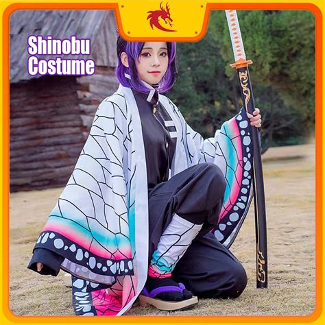Demon Slayer Cosplay Costume Kimono Kochou Shinobu Clothes Suit