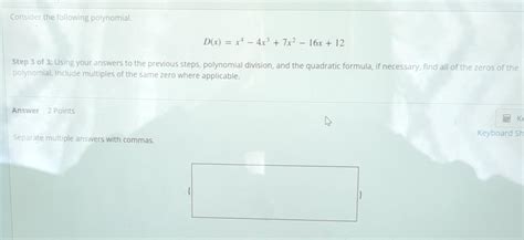 Solved Consider The Following Polynomial Chegg