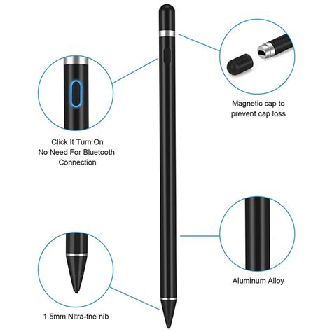 Премиум Tech Stylus Active Pen Precise Lines за таблет или телефон черен Emag Bg