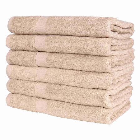 Hospeco True Color Bath Towel 25x52 Beige 12 Pack Bath Beige Zoro