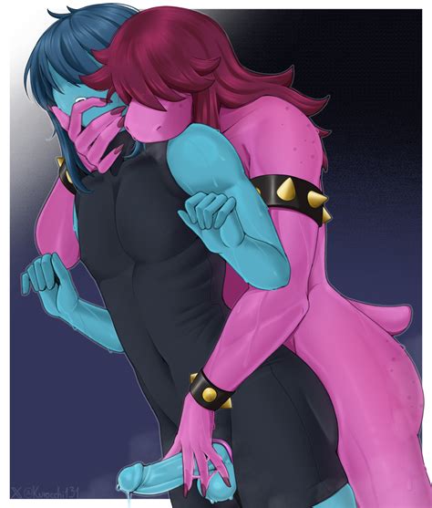 Rule 34 Bite Blue Body Blue Hair Blue Skin Bodily Fluids Deltarune