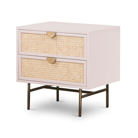 Woodworm Furniture Lilly Bedside Cane Table Solidwood Rattan