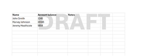 Confidential Watermark Excel