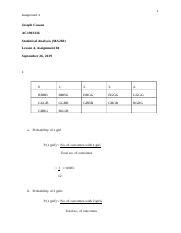 Statistical Analysis Assignment 4 Docx 1 Assignment 4 Joseph Cowan AC1903336 Statistical