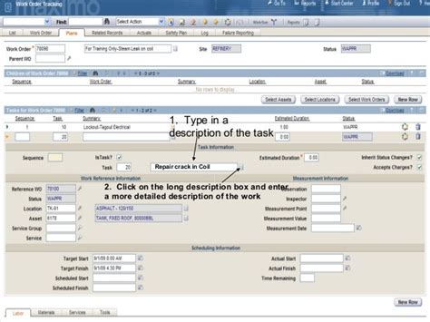 Create A New Work Order In Ibm Maximo