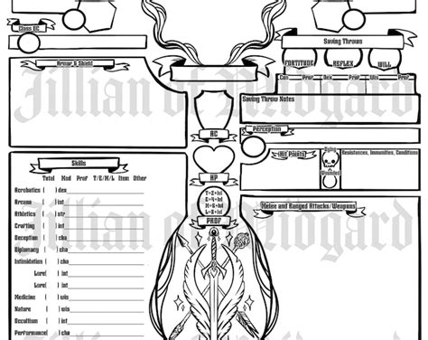 Pdf Printable Dungeons And Dragons 5th Ed Character Sheet Bundle Etsy