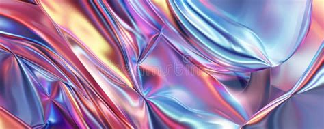 Abstract Iridescent Background Design 3d Render Showcasing A Blend Of