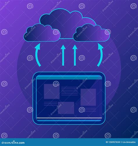 Modern Cloud Services And Cloud Computing Elements Concept Device