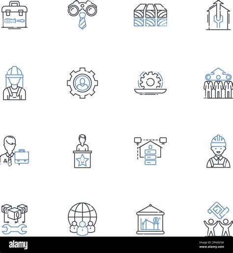 Production Center Line Icons Collection Manufacturing Assembly
