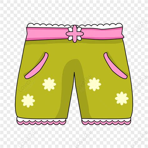 분홍색 가장자리 클립 아트와 녹색 반바지 바다 일러스트플랫미술 Png 일러스트 무료 다운로드 Lovepik