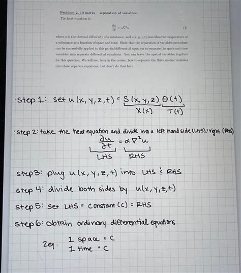 Solved Problem Marks Separation Of Variables The Chegg Com