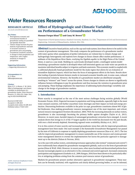 Effect Of Hydrogeologic And Climatic Variability On Performance Of A