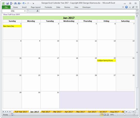 Таблица календарь в Excel