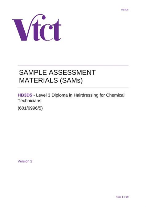 Pdf Sample Assessment Materials Sams Vtct · Pdf Filesample Assessment Materials Sams