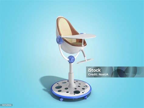 블루에 광고에 대 한 3d 렌더링 이미지를 먹이 기를 위한 현대 아기의 자 0명에 대한 스톡 사진 및 기타 이미지 0명 가구 금속 Istock