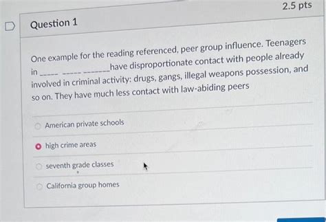 One Example For The Reading Referenced Peer Group