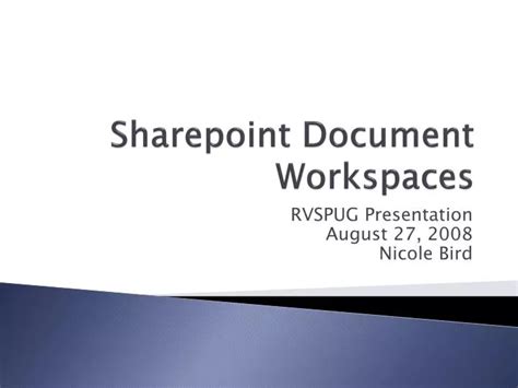 Ppt Sharepoint Document Workspaces Powerpoint Presentation Free