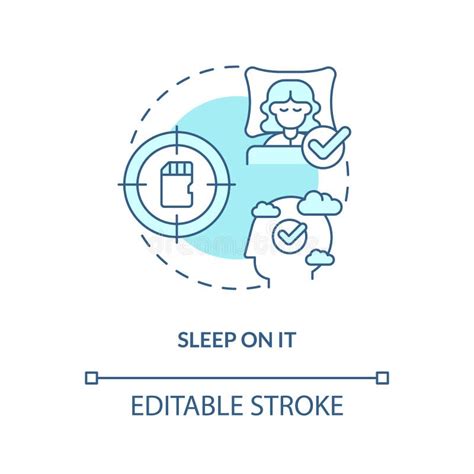 Sleep With New Information Concept Turquoise Icon Stock Vector