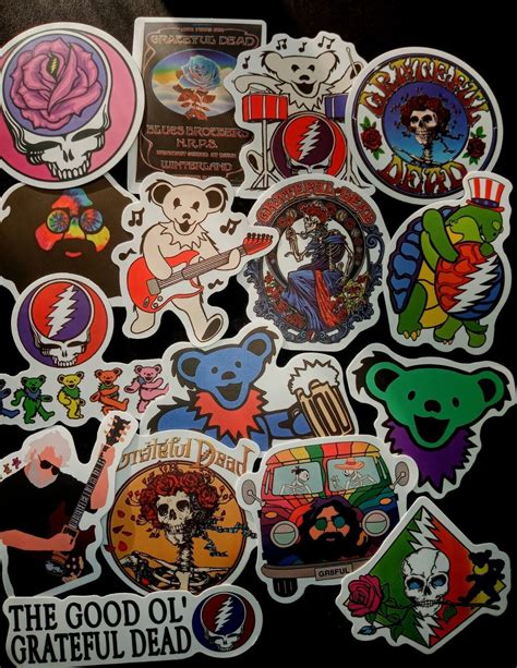 45 Sticker Decals Grateful Dead Mini Bears Skull Roses Garcia