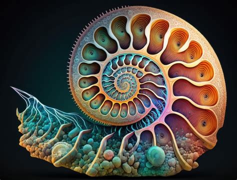 Premium Ai Image Ammonite Fossil Background Created With Generative