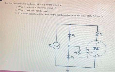 Solved For The Circuit Shown In The Figure Below Answer The Chegg