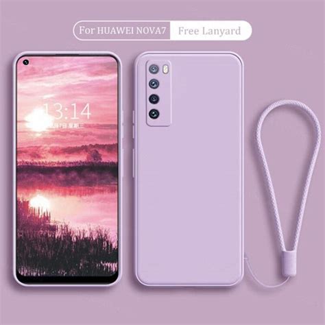 For Huawei Nova G Phone Case Lens Protection Candy Color Cute Casing Solid Straight Edge