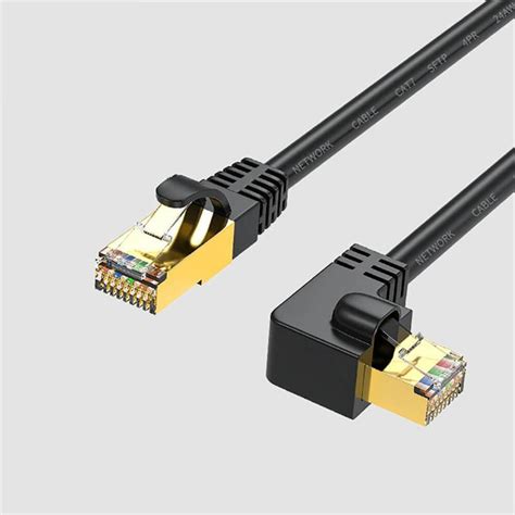 Cat7 Ethernet Cable Right Angle Down Rj45 90 Degree Network Connector