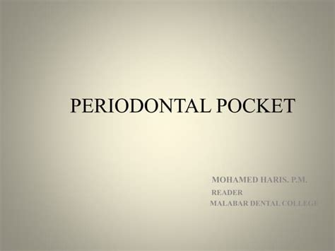 Periodontal Pocket Pptx