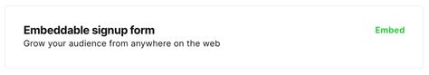 Embeddable Signup Forms