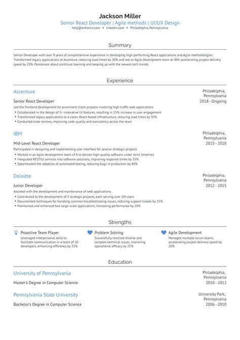 8 React Developer Resume Examples And Guide For 2024