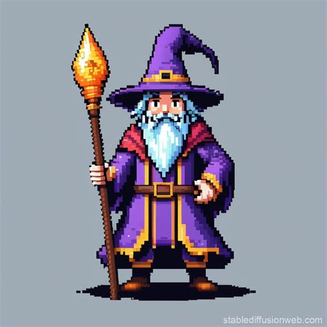 Wizard Pixel Art Character Stable Diffusion Online