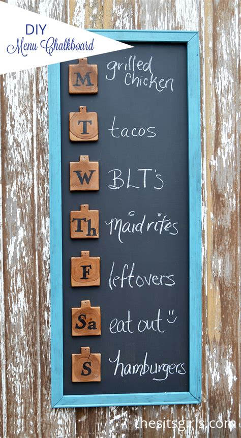 DIY Home Decor This Cute Menu Board Is An Easy DIY Project That Will Help You Get Organized For