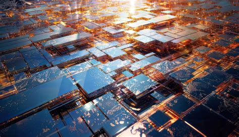 Digital Nexus Abstract Digital Technology Concept 3d Render Generative Ai Stock Illustration