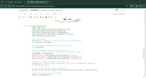 Hanin Kaleem Pasha On Linkedin Machinelearning Python Datascience Carpriceprediction